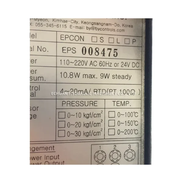 BY Controls EPCON - Echuan Hydraulic